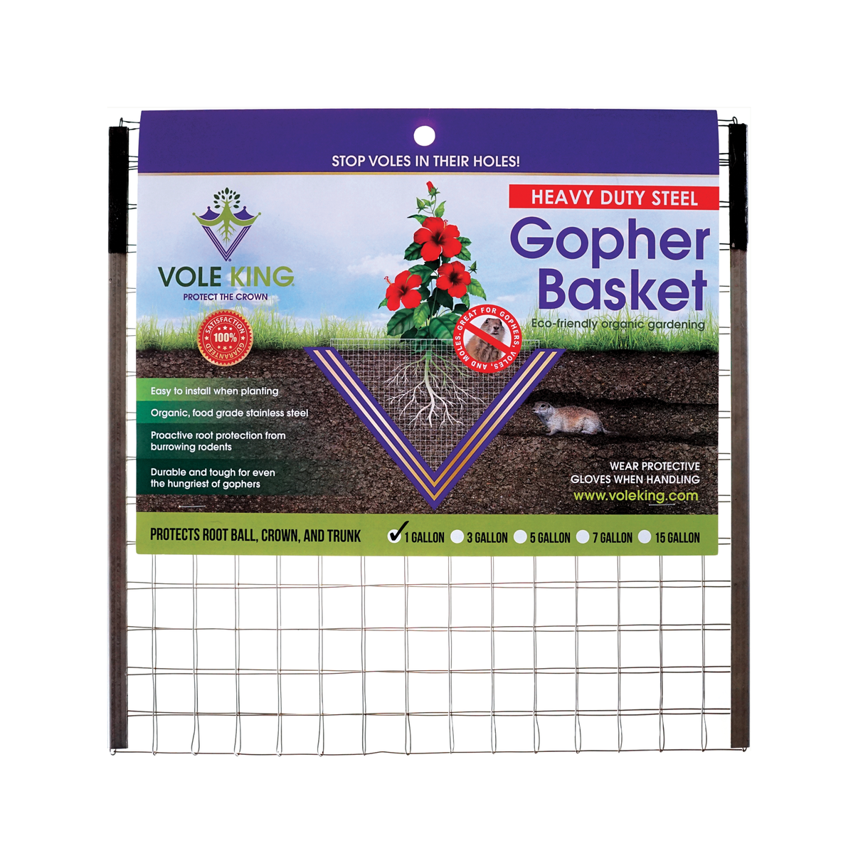 1 gallon VOLE KING® Gopher Basket (pack of 1 basket)